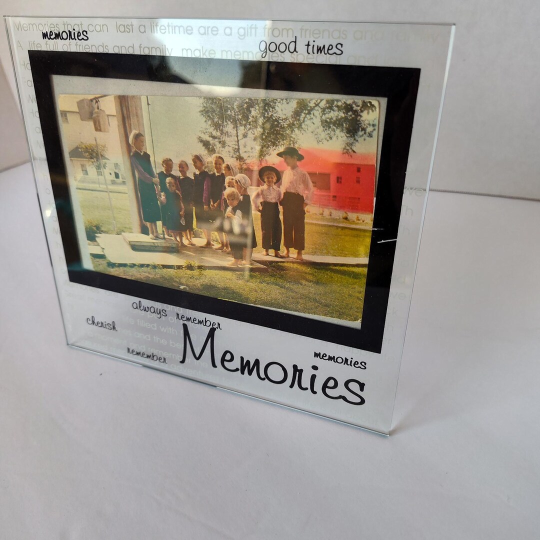 Memories Glass Picture Frame 7" Across 6 1/2" Tall Holds 4" X 6 ...