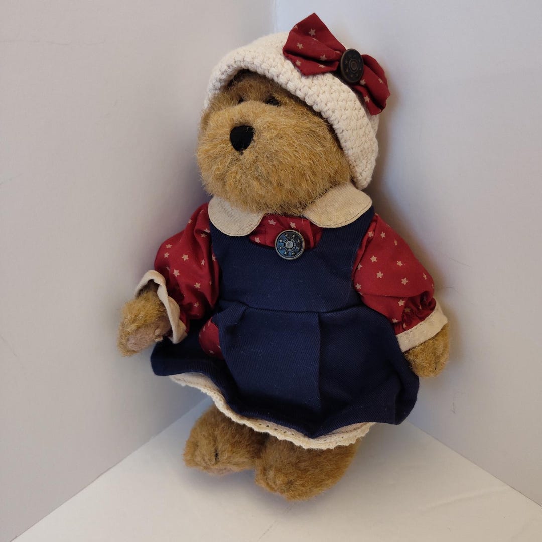 Small Boyds Bear in Blue Jumper and Hat. 8 1/2" Tall 7" Across. - Etsy