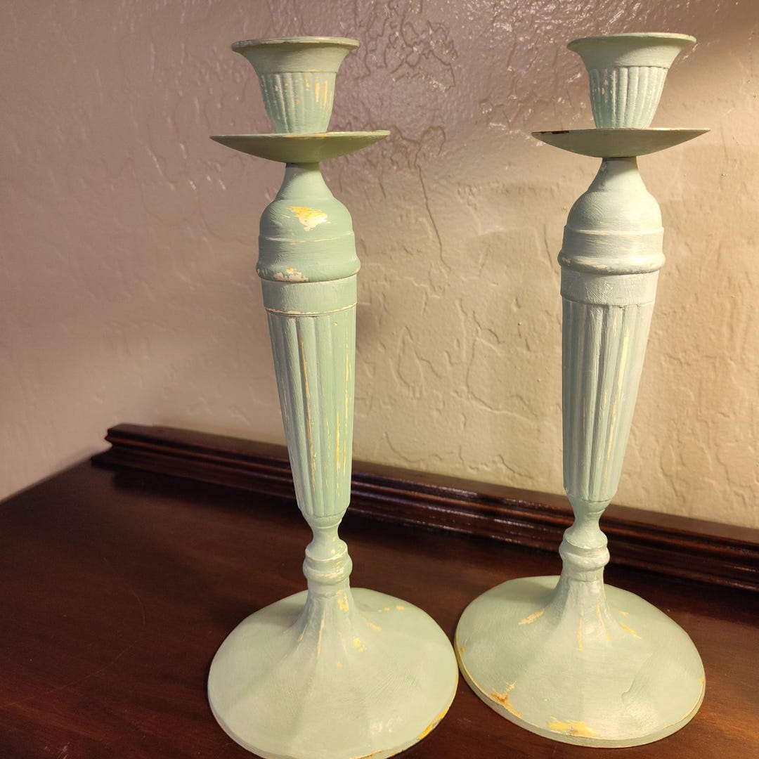 Set of Vintage Made in India Metal Candlesticks for Taper Candle ...