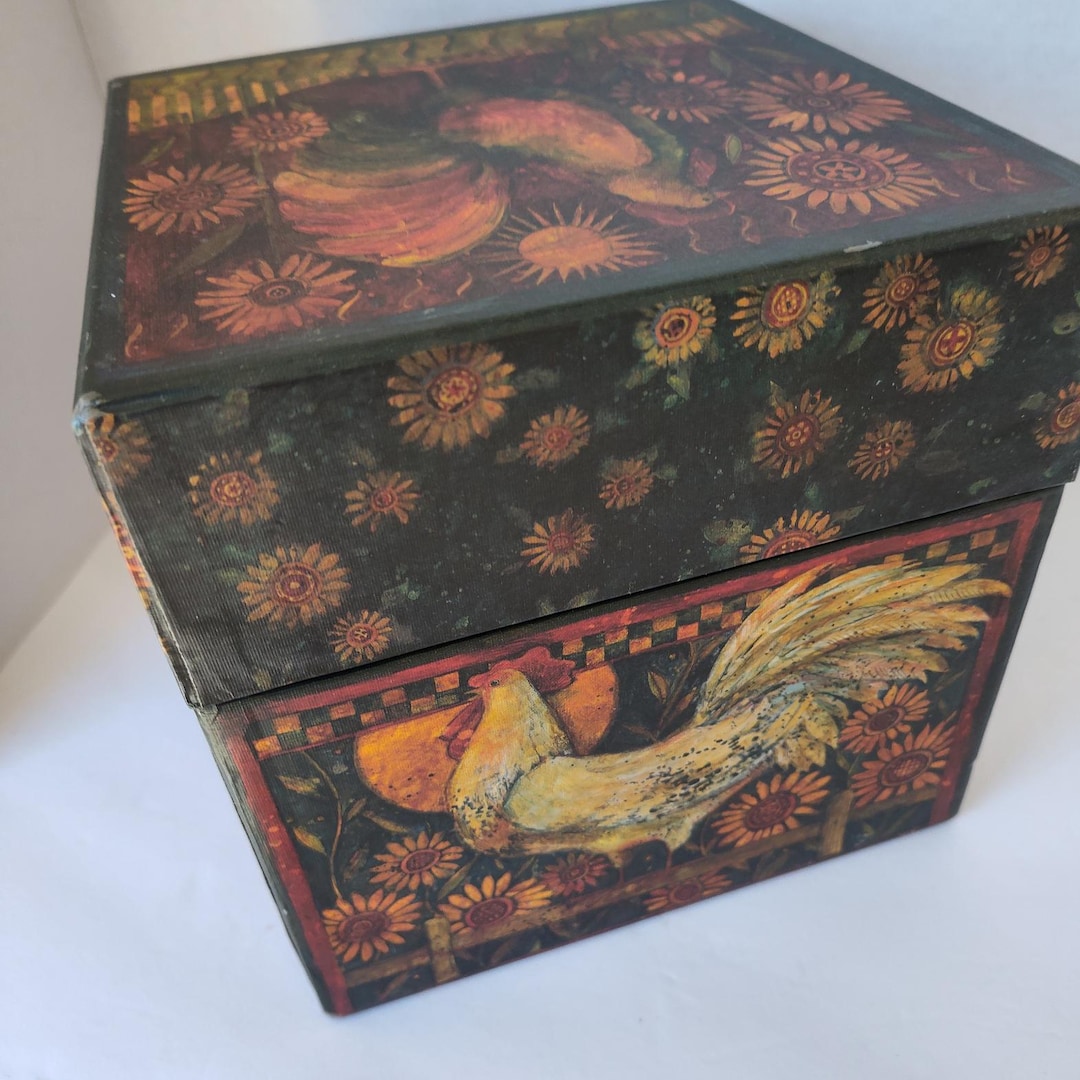 Vintage Primitive Large Bobs Boxes With Chicken 8" X 8" X 8" - Etsy