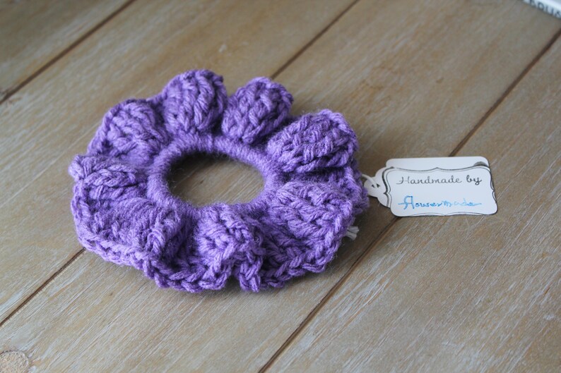 Handmade Crochet Scrunchie Purple Color - Etsy