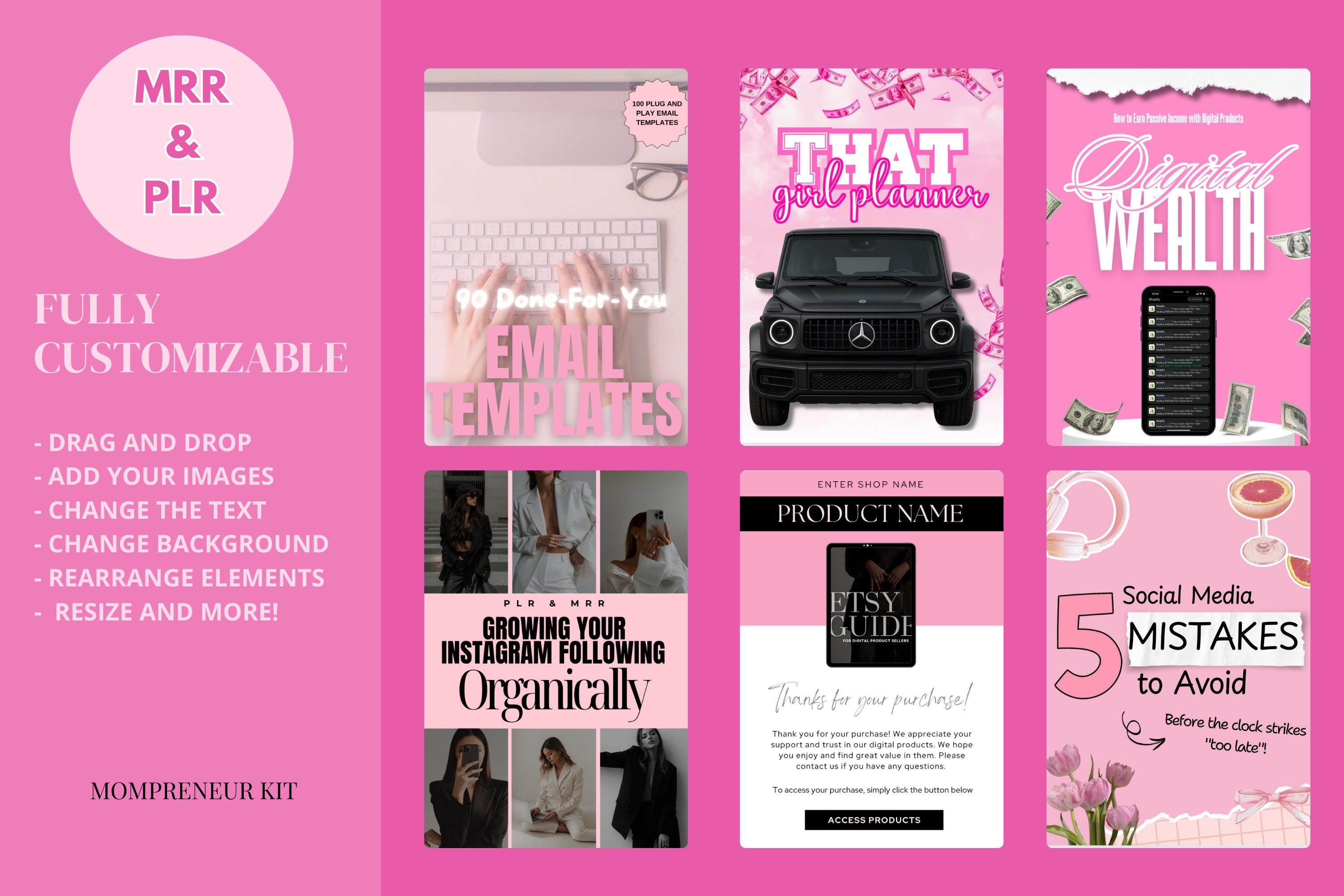 Rich Girl Bundle | Pink Aesthetic Canva Templates | Reels | Email and ...