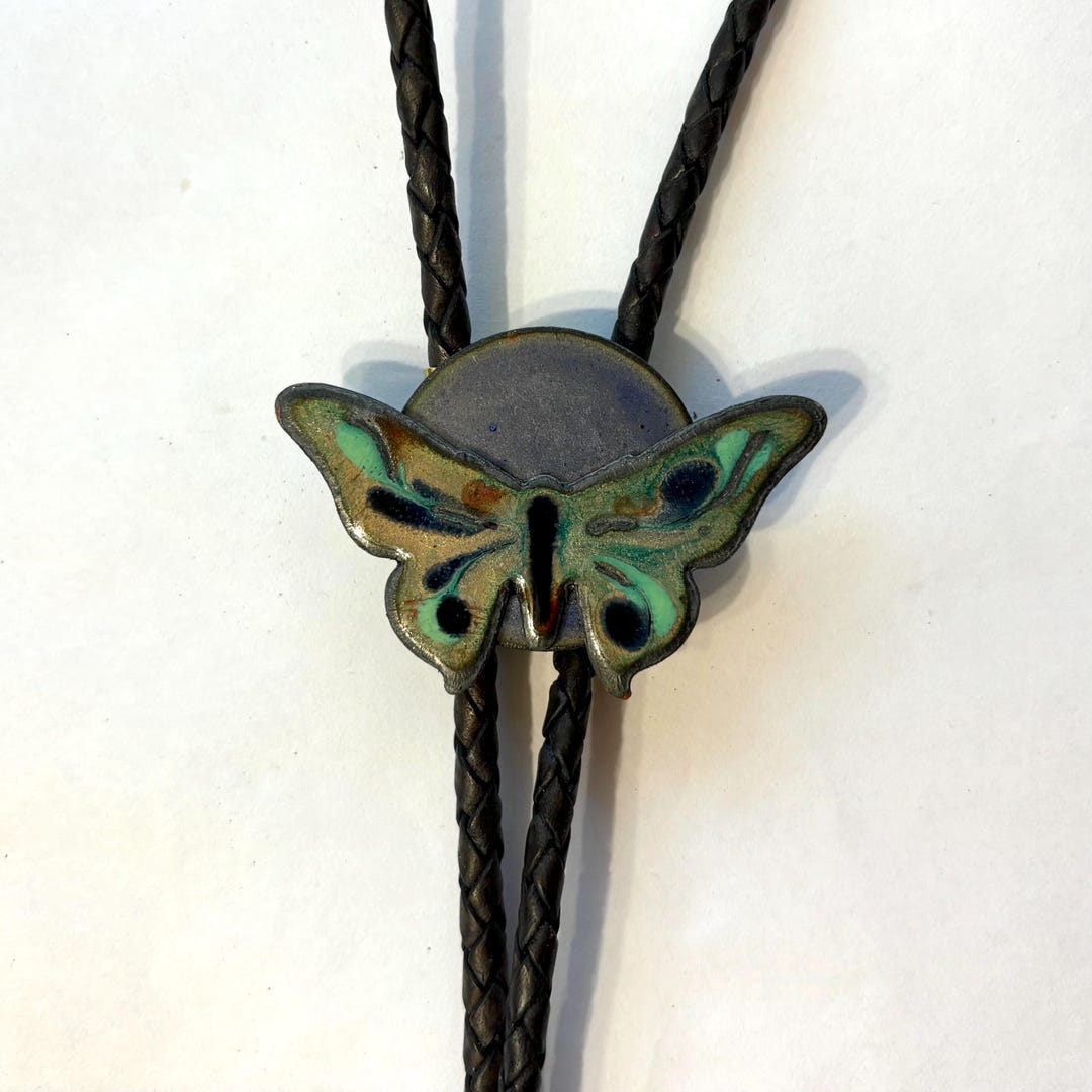 Butterfly Bolo Tie, Copper Enamel String Tie, Wedding Cowboy Tie ...