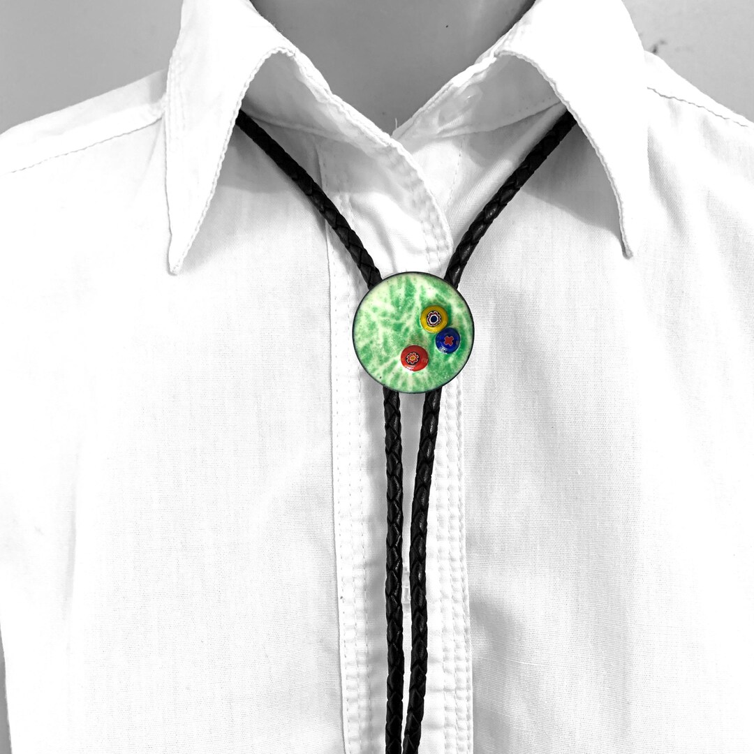 Christmas Tree Bolo Tie: Copper Enamel String Tie, Lariat Cowboy ...