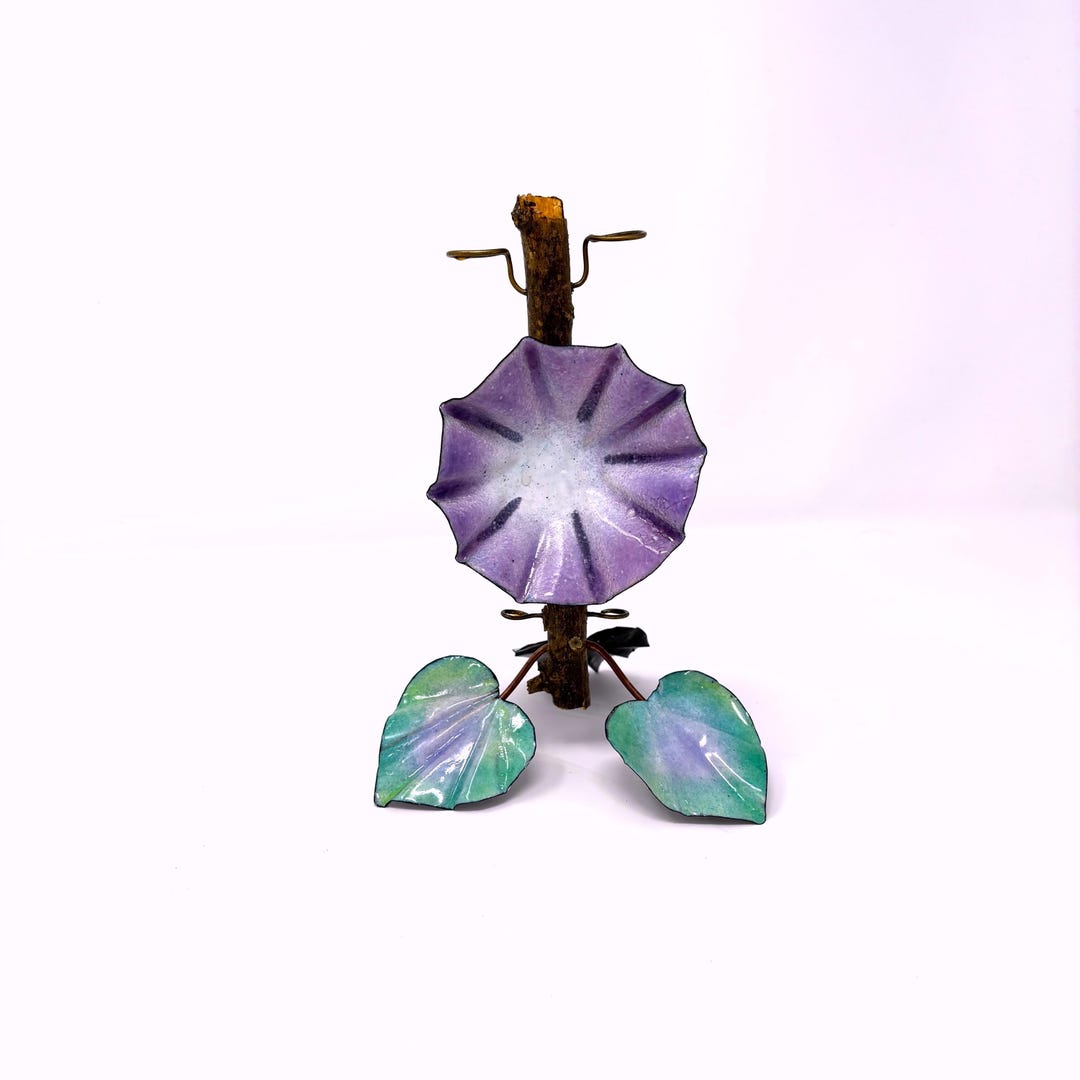 Freestanding Toothbrush Holder With Copper Enamel Purple Flower ...