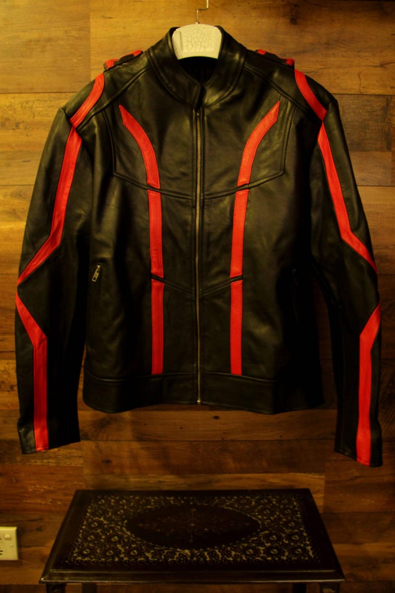 Tron Ares Inspired Leather Jacket: Red LED Sci-fi Costume - Etsy