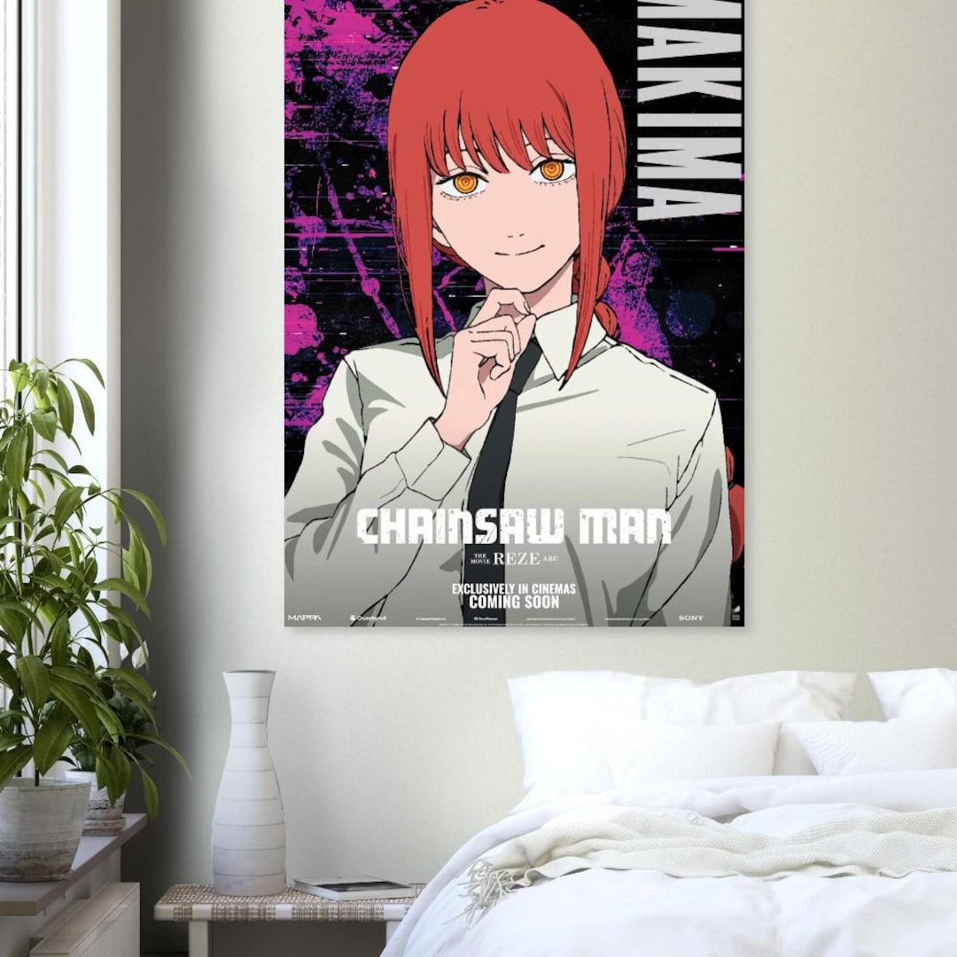 Chainsaw Man Makima Movie Poster: Reze Arc Art Print, Vibrant Anime ...