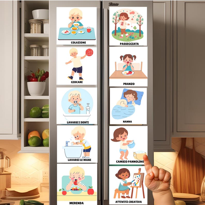 Italian Daily Routine Cards Printable Toddler Routine Chart Daily ...
