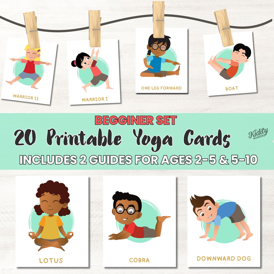 Kids Yoga Cards Printable Pdf|begginer Yoga Poses for Children,calm ...
