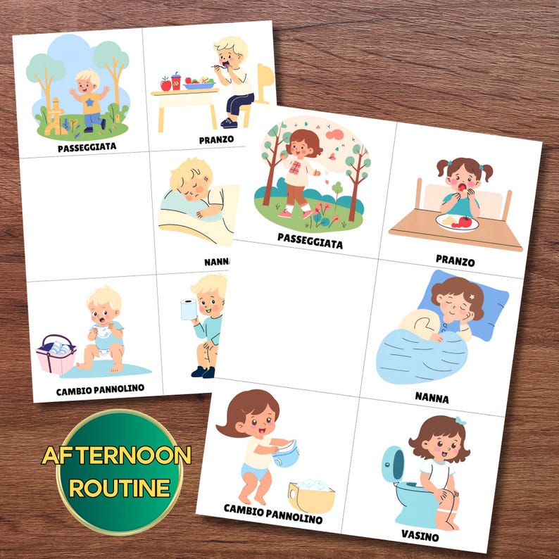 English Daily Routine Cards for Kids | Montessori Flashcards (digital ...