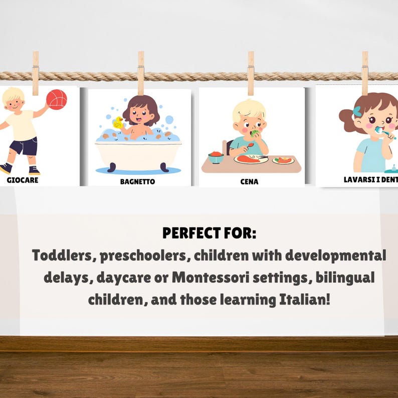 Italian Daily Routine Cards Printable Toddler Routine Chart Daily ...