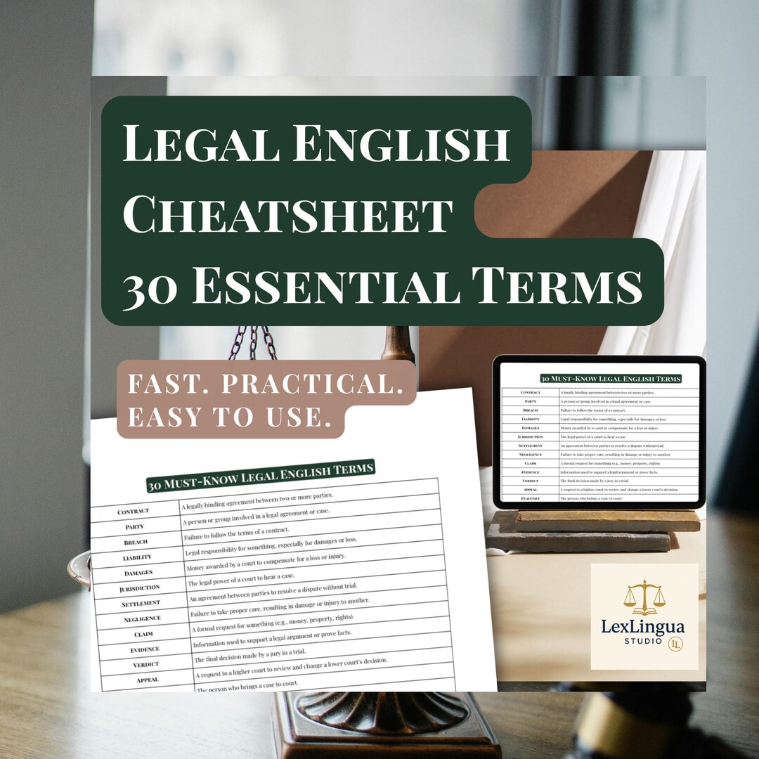 Legal English Cheatsheet PDF – 30 Key Legal Terms With Definitions ...