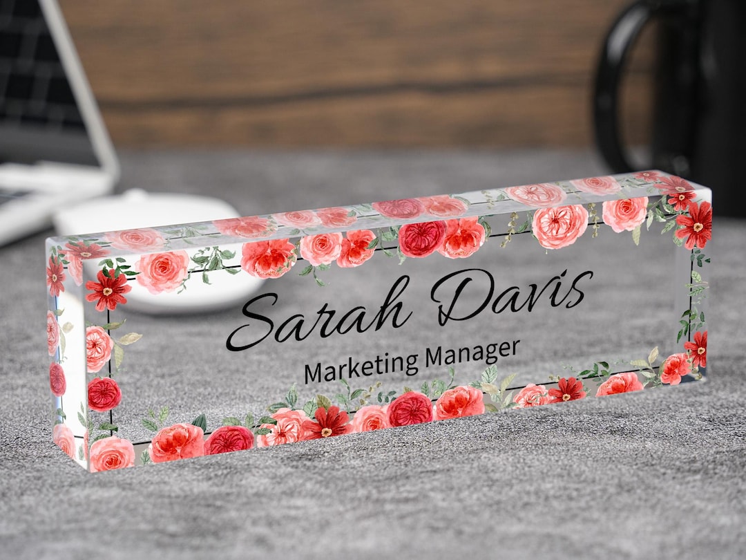 Custom Name Desk Plate,office Desk Decor,custom Desk Name Plate,acrylic ...