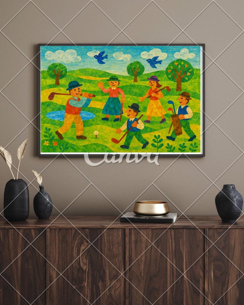 Golf Game Digital Wall Art – Eric Carle Inspired Printable Wall Art ...