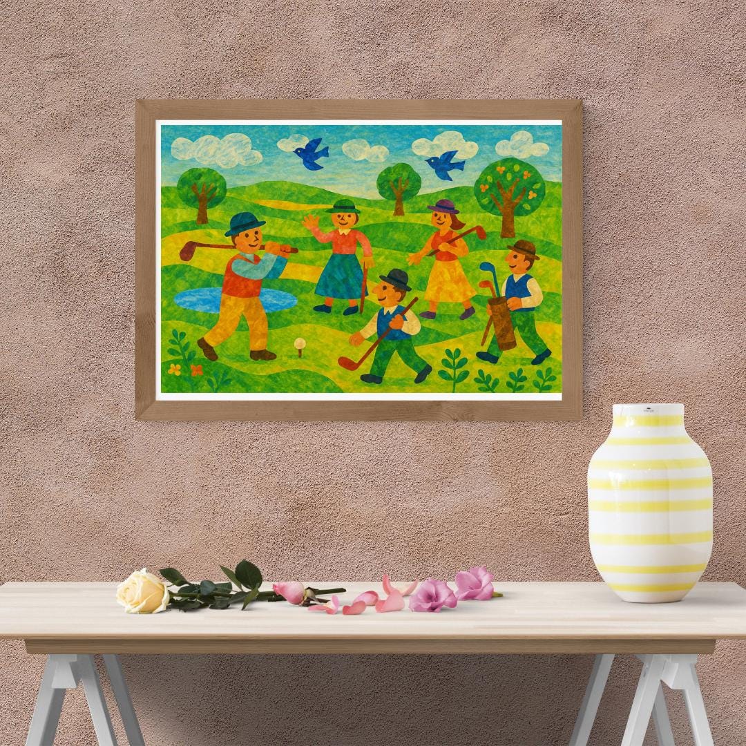 Golf Game Digital Wall Art – Eric Carle Inspired Printable Wall Art ...