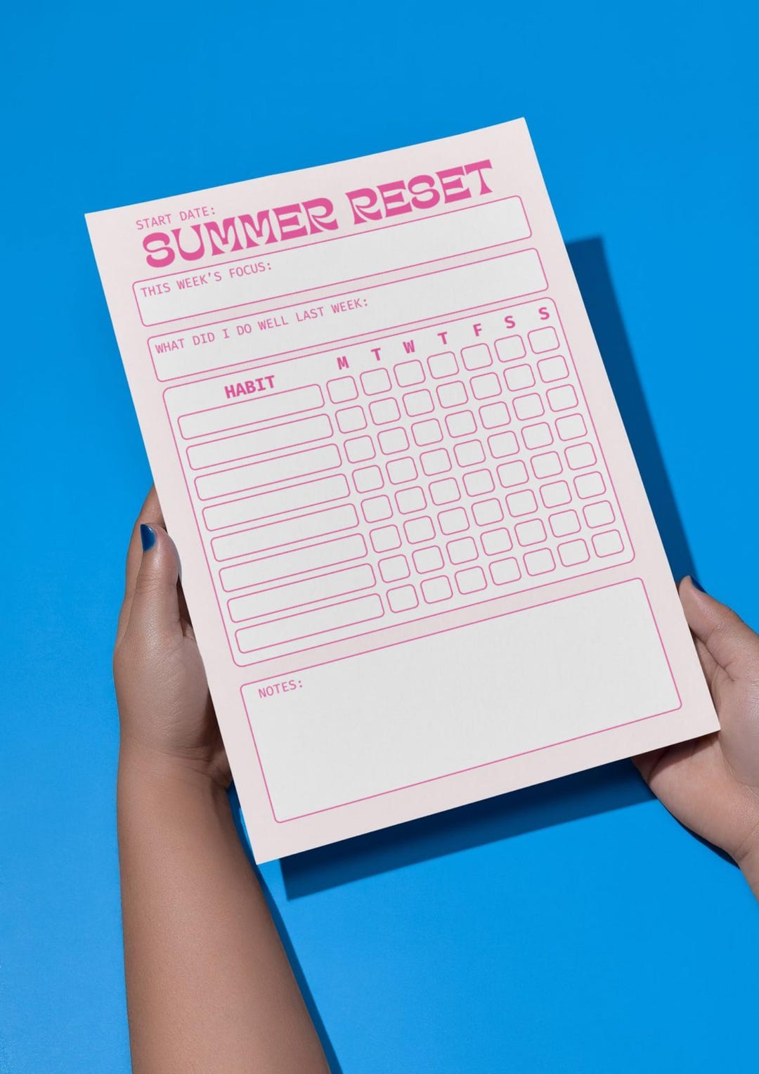 Summer Habit Tracker Printable | Weekly Wellness Planner | A4 & US ...