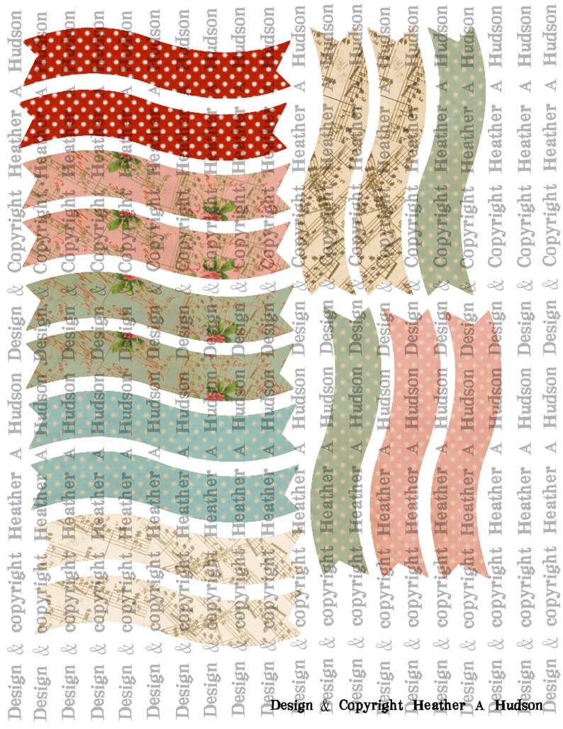 Romantic Victorian Vintage Banners Bases Digital Collage Sheet ...