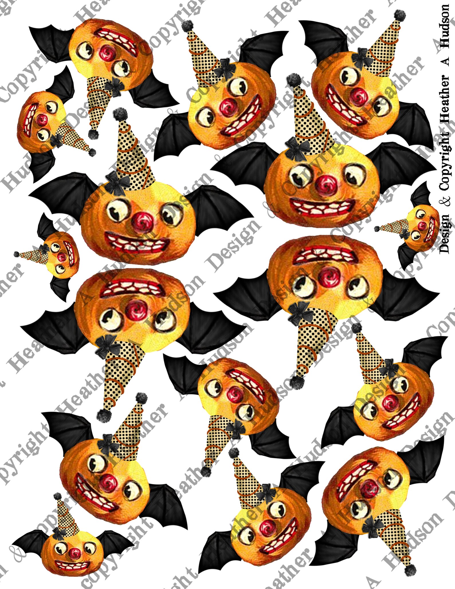 Vintage Halloween Batty Pumpkins Ornaments Pumpkin Bat Spooky ...