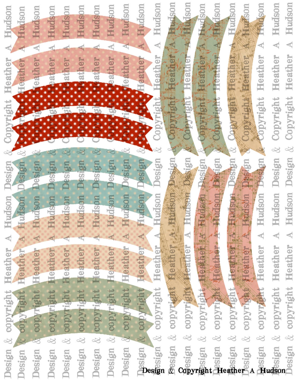 Romantic Victorian Vintage Banners Bases Digital Collage Sheet ...