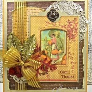 Vintage Thanksgiving Autumn Thankful Tags Give Thanks Pumpkin and Card ...