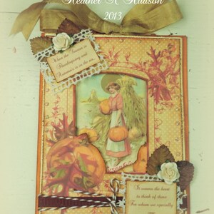 Vintage Thanksgiving Autumn Thankful Tags Give Thanks Pumpkin and Card ...