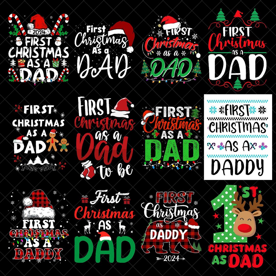First Christmas PNG Bundle, Family Milestone Holiday Png, Mom Dad ...