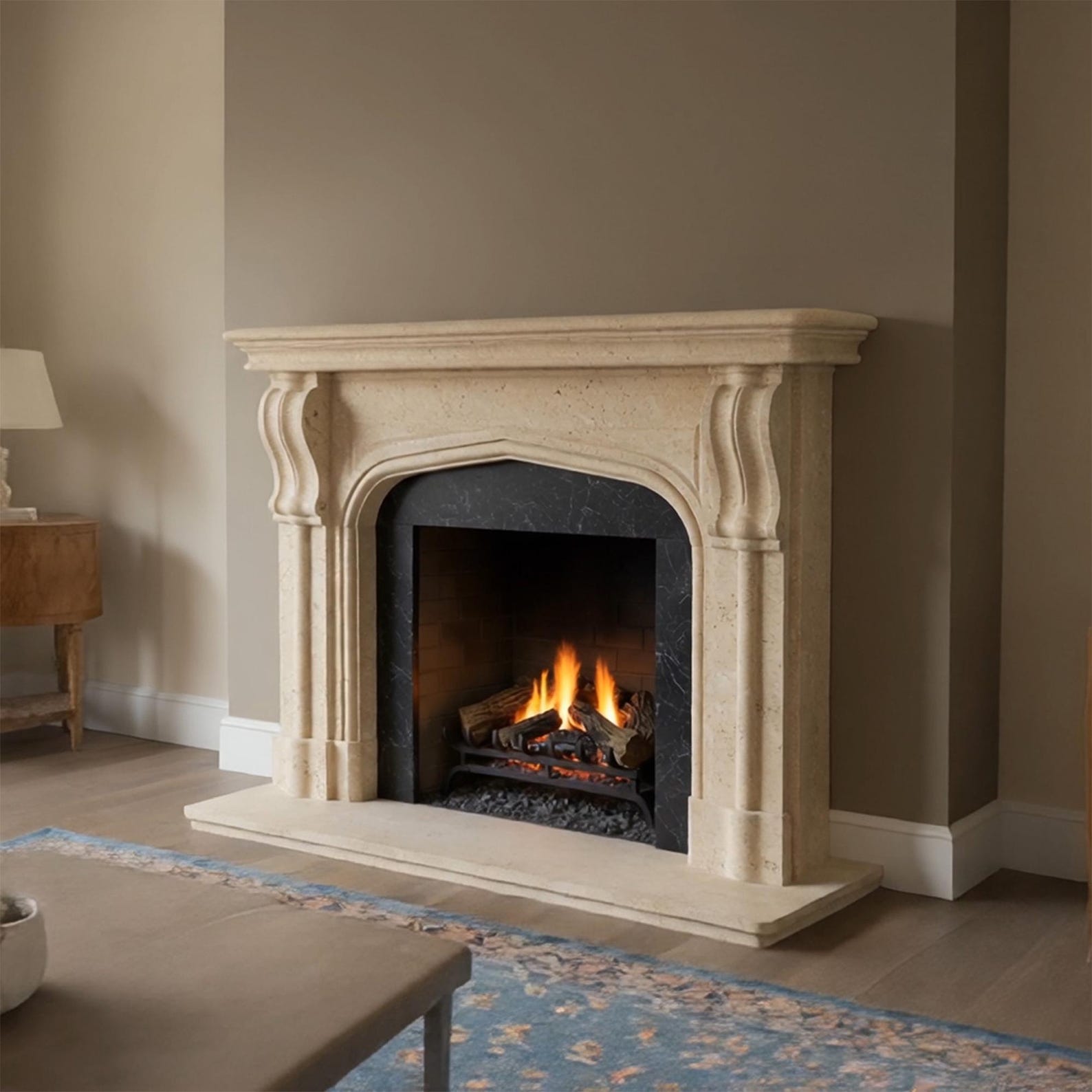 Marble Fireplace Surround | Custom Stone Mantelpiece | Luxury Fireplace ...