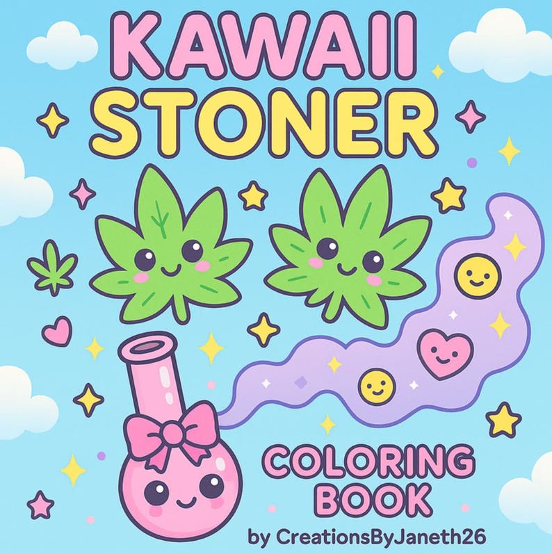 Kawaii Stoner Coloring Book - Etsy