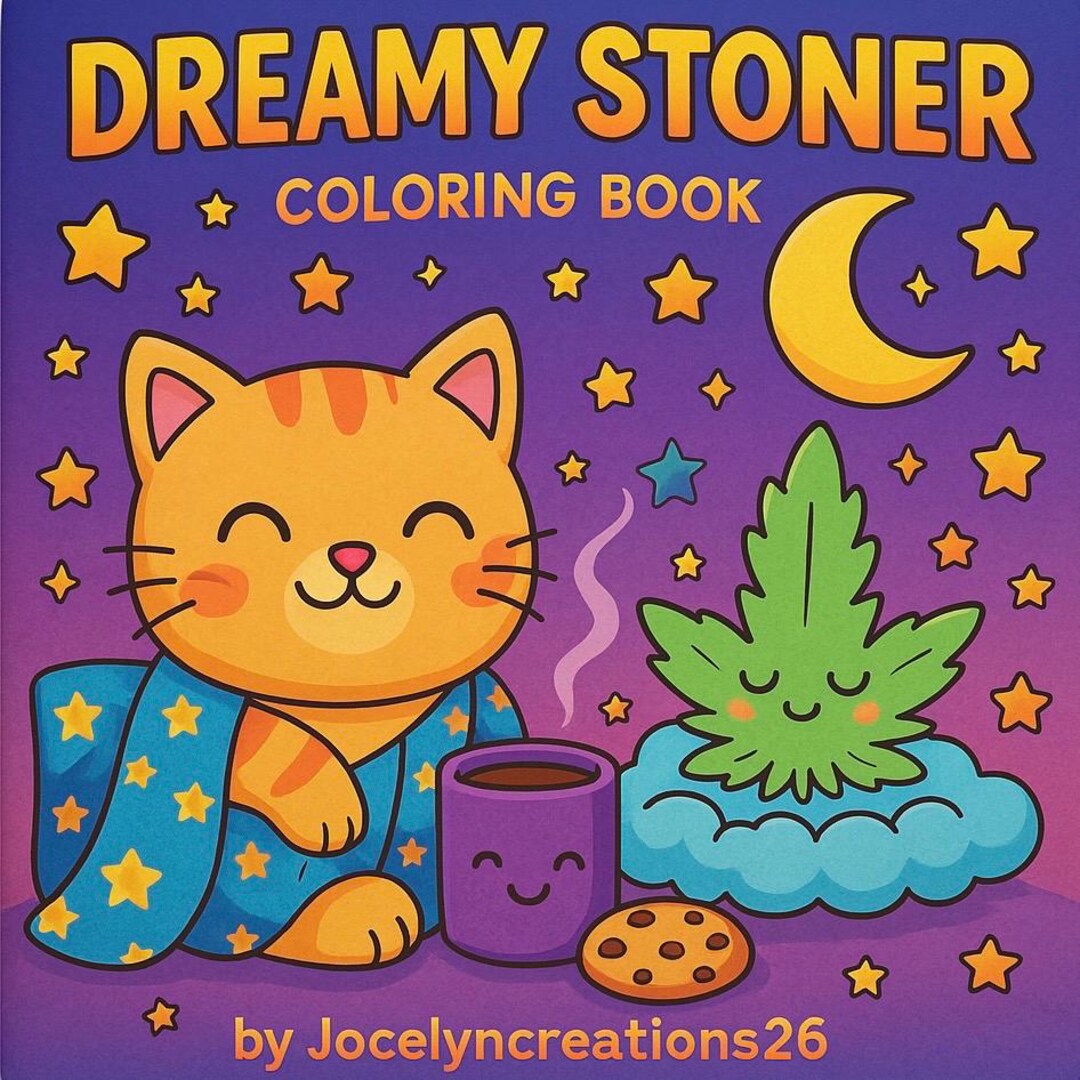 Dreamy Stoner Coloring Book | Kawaii Weed Coloring Pages for Relaxation ...