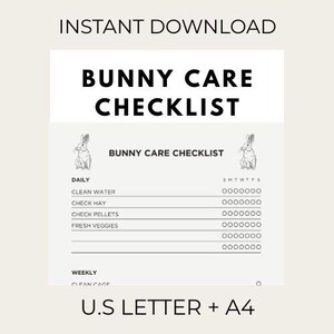 Printable Bunny Care Checklist – Daily, Weekly & Monthly Rabbit Care ...