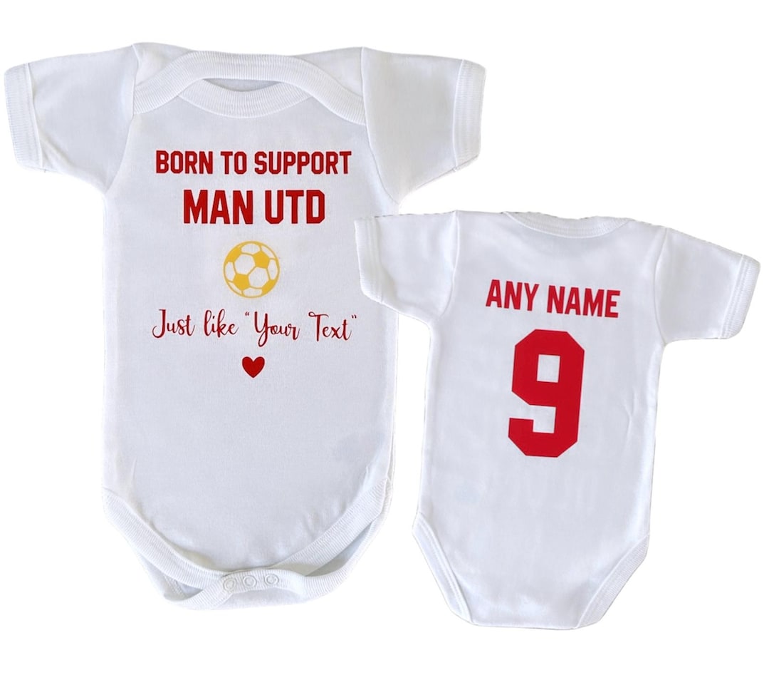 Personalized Manchester United Baby Bodysuit: Football Baby Grow ...