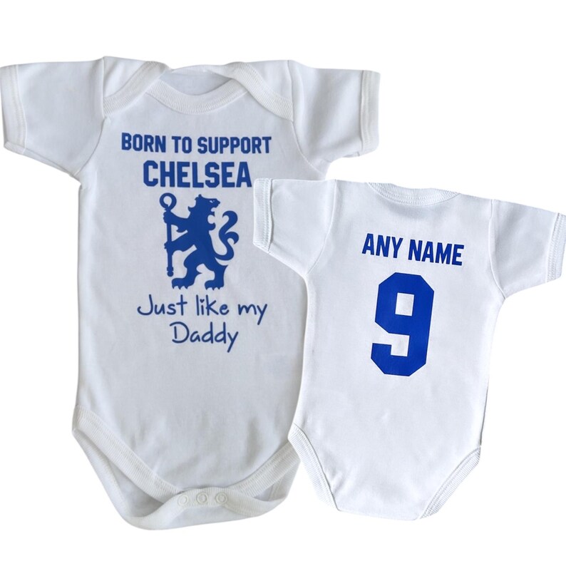 Personalized Chelsea Baby Bodysuit: Born to Support, Football Fan Gift ...