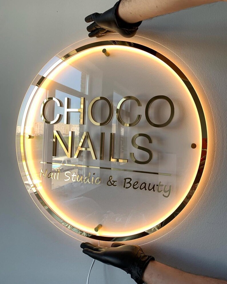 Custom Acrylic Business Logo Sign,custom Shop Signage, Beauty Bar ...