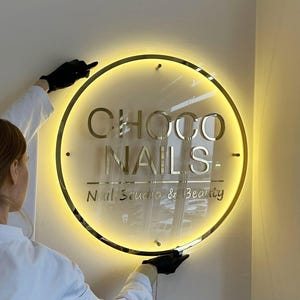 Custom Acrylic Business Logo Sign,custom Shop Signage, Beauty Bar ...