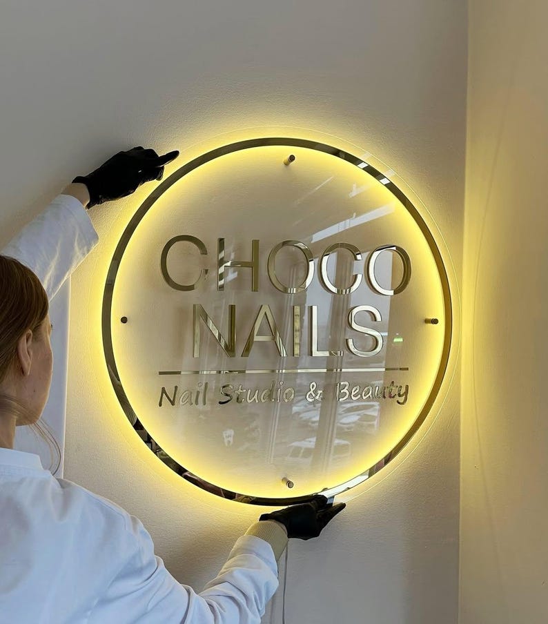 Custom Acrylic Business Logo Sign,custom Shop Signage, Beauty Bar ...