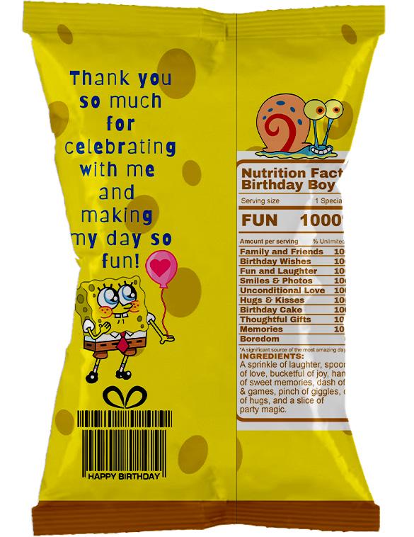 Chip Bag Spongebob Theme - Etsy