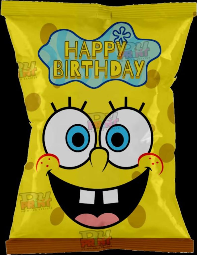 Spongebob Birthday Chip Bag - Etsy