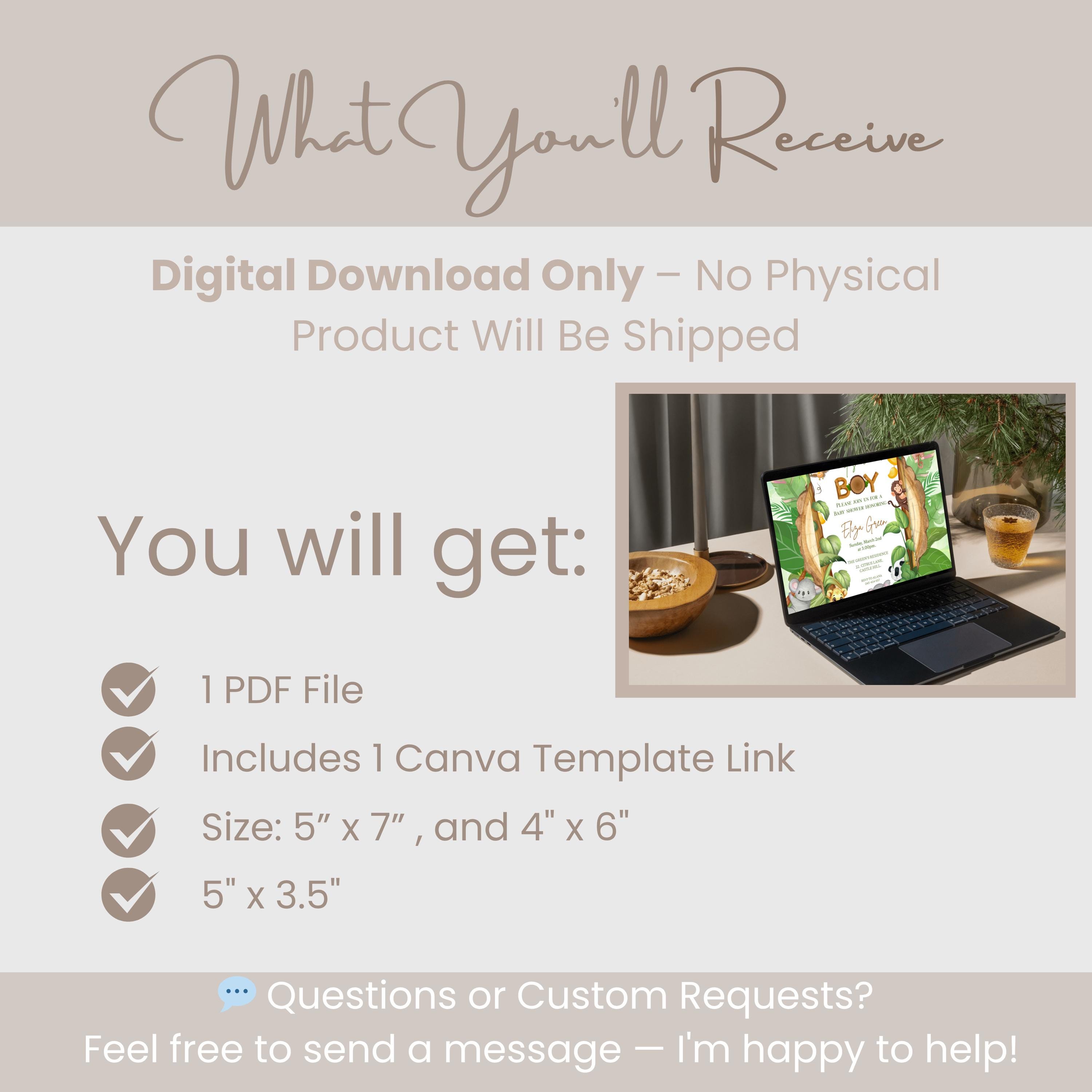 Olive Green Wedding Invitation Set: Minimalist Canva Template (digital ...
