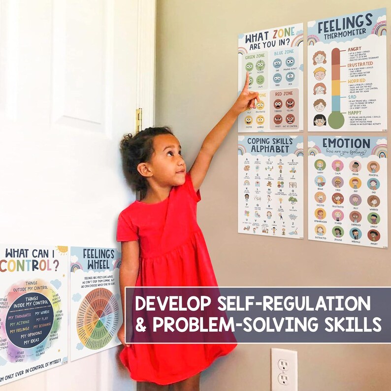 6PCS Calming Corner Posters for Kids – Feelings & Emotional Regulation ...