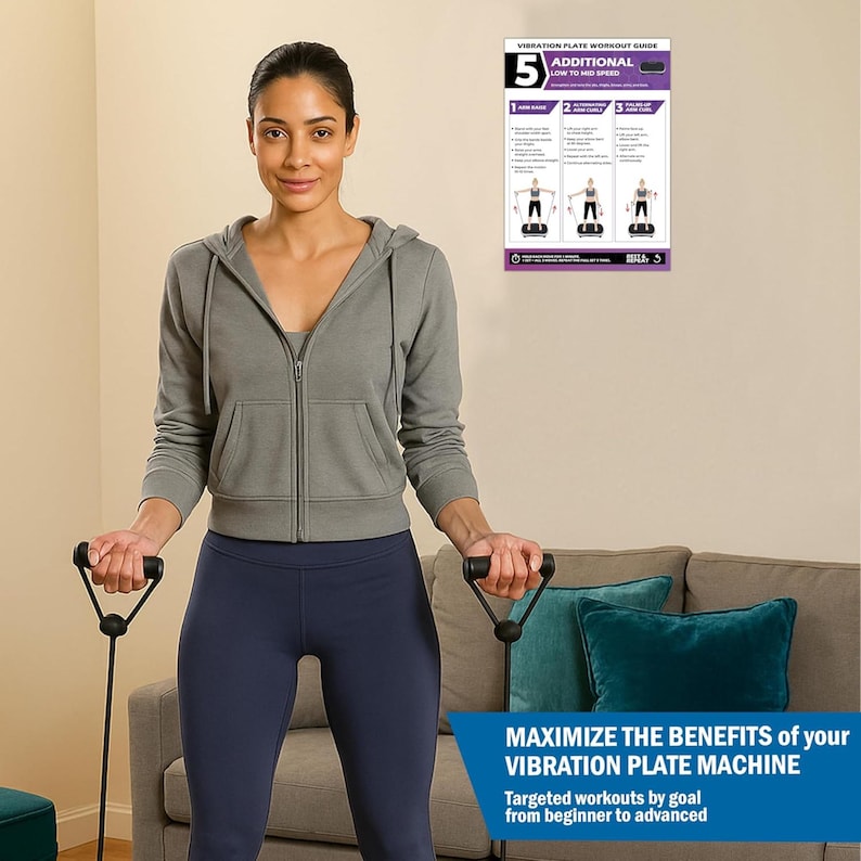 6PCS Vibration Plate Exercise Posters Set – Laminated Workout Charts ...