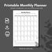Undated Monthly Planner Printable | Minimalist Calendar PDF | Clean ...