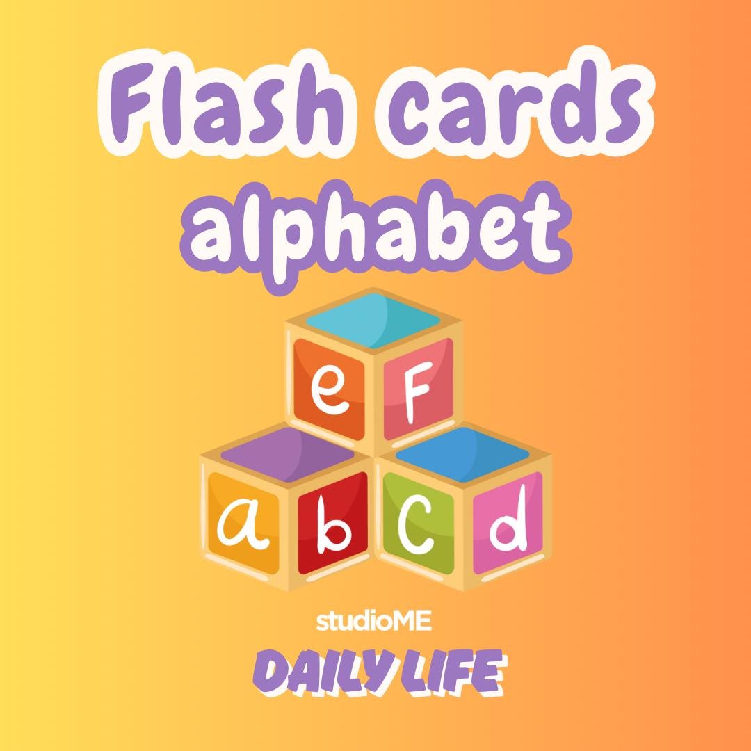 Printable A–Z Alphabet Flash Cards Daily Life – Educational A4 Cards ...