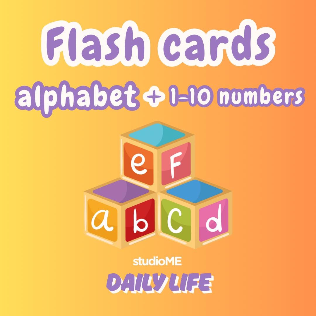 Printable A–Z Alphabet Flash Cards + 1–10 Number Bonus – Educational A4 ...