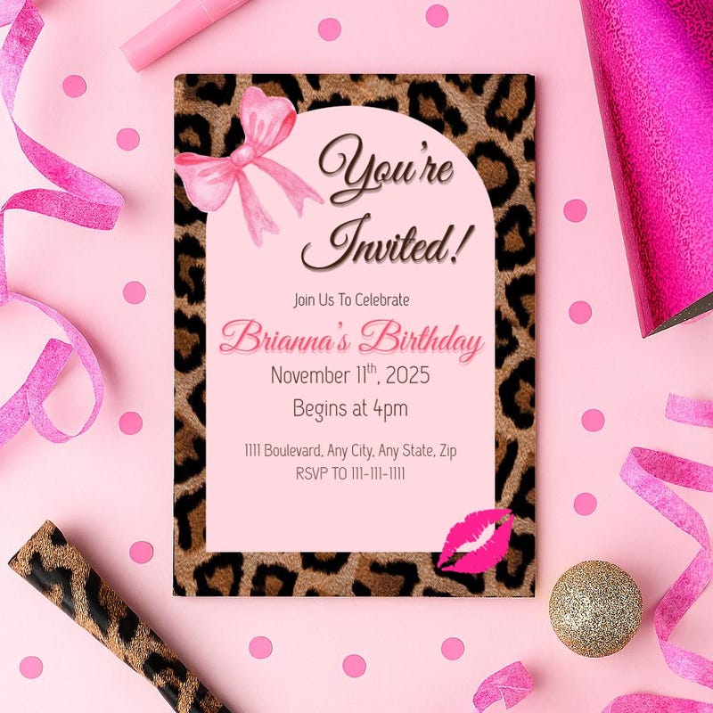 Pink Cheetah Print Partys - Etsy