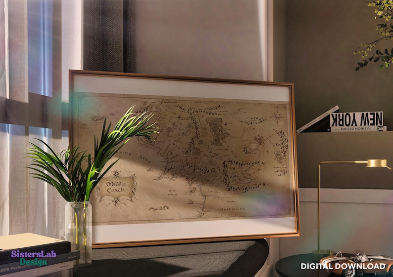 Middle Earth Map Printable Poster: Lord of the Rings and the Hobbit ...