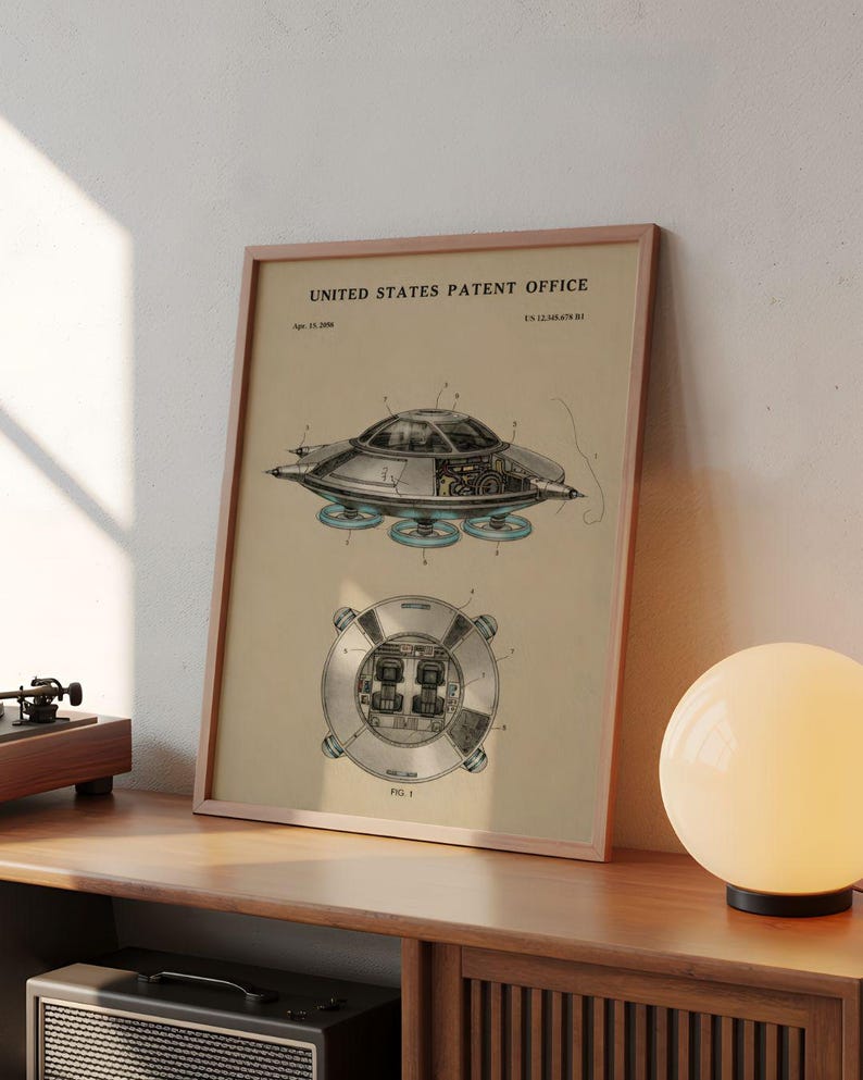 Declassified UFO Patent Printable Poster: Alien Anti-gravity Craft ...