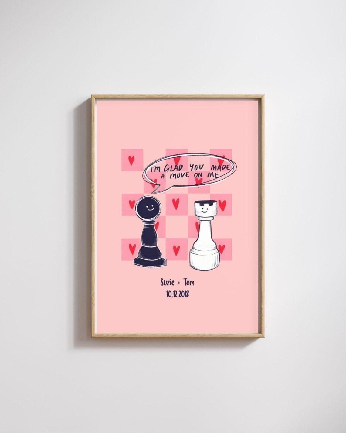 Personalised Valentine's Day Printable Poster: Custom Couples Names ...