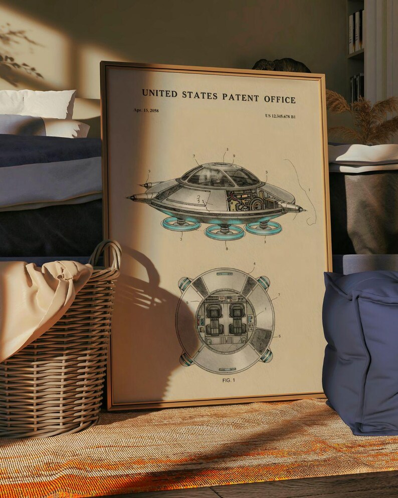 Declassified UFO Patent Printable Poster: Alien Anti-gravity Craft ...