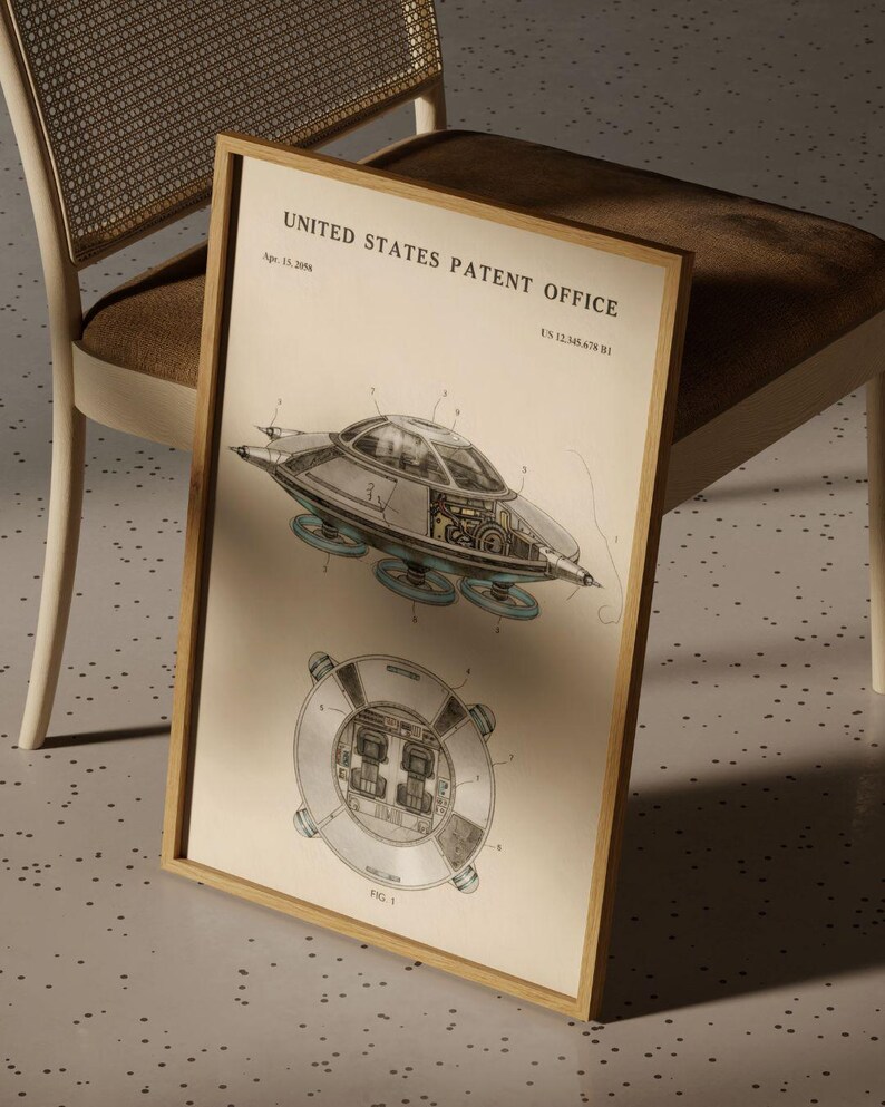 Declassified UFO Patent Printable Poster: Alien Anti-gravity Craft ...