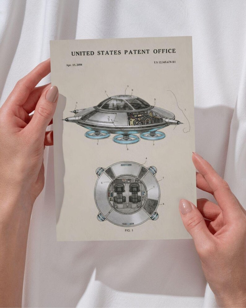 Declassified UFO Patent Printable Poster: Alien Anti-gravity Craft ...